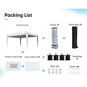 Quictent Privacy 8x8 Pop up Canopy Tent with Sidewalls and Roll-up Ventilated Windows, One Person Setup, Easy Outdoor Commercial Gazebo Shelter Enclosed Waterproof, Bonus 4 Sandbags