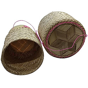 Heavens Tvcz Bamboo Sticky Rice Basket Kratip Small Handmade Natural White Orchid Basket Steamer Kitchen in Thailand for Kitchenware or Cookware Pot Food Travel Picnic Keeping After Steaming Keep Warm