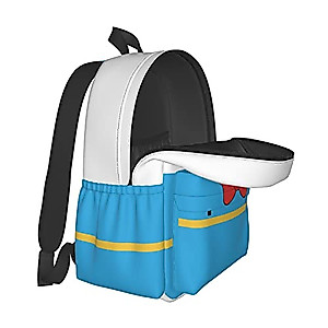 Cartoon Anime Backpack,3d Print Laptop Bag Large Casual Daypack Waterproof Backpacks For Travel Large Capacity Backpack，17 Inch (Blue)