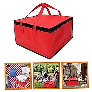 EXQUIMEUBLE Insulation Bags Thermal Lunch Bag Food Transport Bag Car Insulated Bag Cake Decorations Food Decor Pizza Warmer Bags Insulated Delivery Bags for Hot Food Insulated Delivery Bag Red