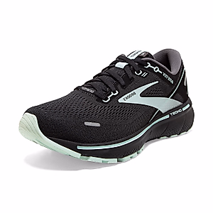 Brooks Women's Ghost 14 GTX Waterproof Neutral Running Shoe - Black/Blackened Pearl/Aquaglass - 8.5 Medium