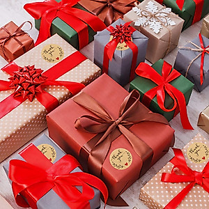 1.5" Thank You Stickers, Kraft Paper 500 Labels Per Roll, 6 Colors Available