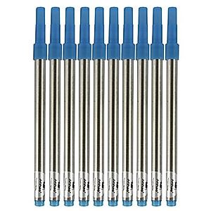 Sipliv Screw-type Rollerball Refills, Pack of 10 PCS, 0.5 mm, Blue Ink