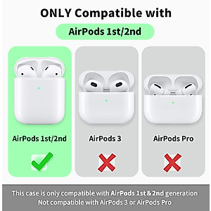 MOLOVA Case for Airpods 1&2 Case,Luxury Stylish PU Ultra Slim & Thin Soft TPU Anti-Slip Scratch Resistant Drop Proof Full Cover Case with Keychain/Lanyard