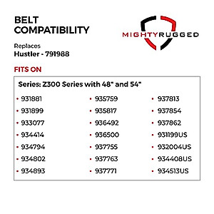 MightyRugged Hustler OEM Replacement Belt 791988 - FITS Hustler Raptor with 52 inch Deck Belt - 5/8 x 140 3/4