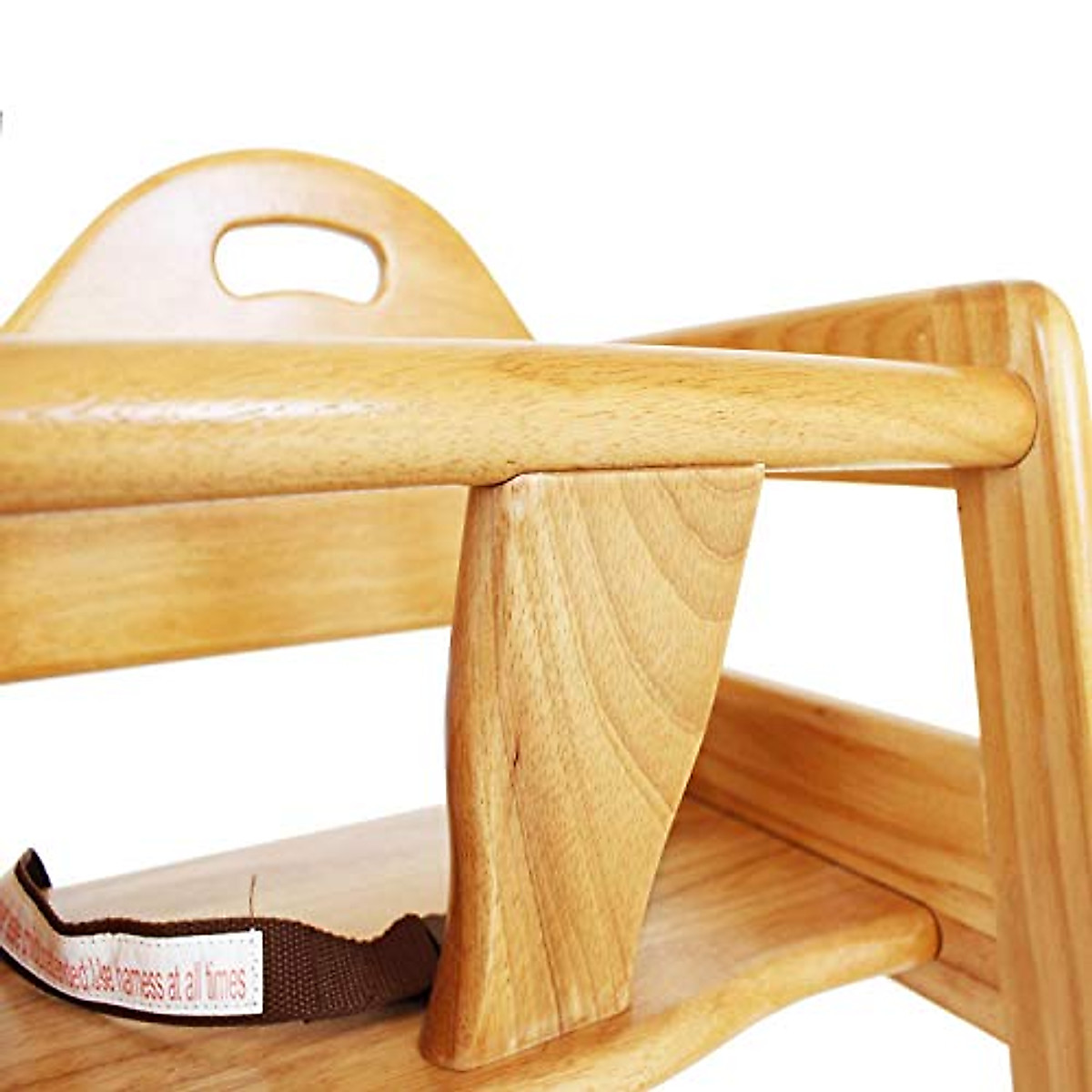 LA Baby Commercial Grade Stack-Able Solid Wood High Chair for Restaurant & Home Use - Natural