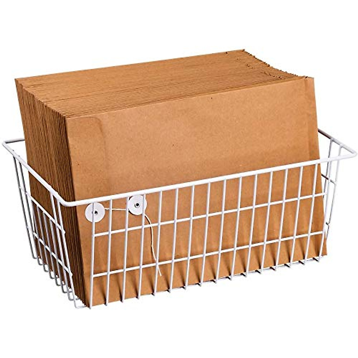 blitzlabs Wire Storage Basket Freezer Organizer Bins Refrigerator Organization Storage Baskets with Handles for Pantry, Freezer, Laundry Room, Closets, Garage, Office, Bathroom, Set of 2