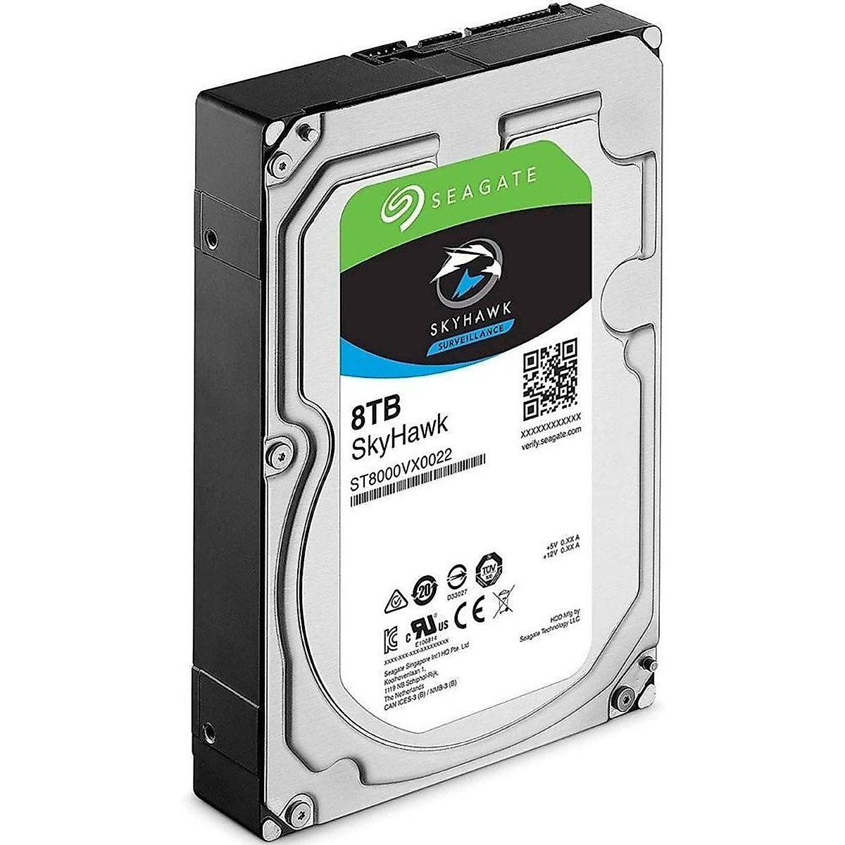Seagate SkyHawk 8TB Surveillance Internal Hard Drive HDD – 3.5 Inch SATA 6Gb/s 256MB Cache for DVR NVR Security Camera System with Drive Health Management (ST8000VX0022)