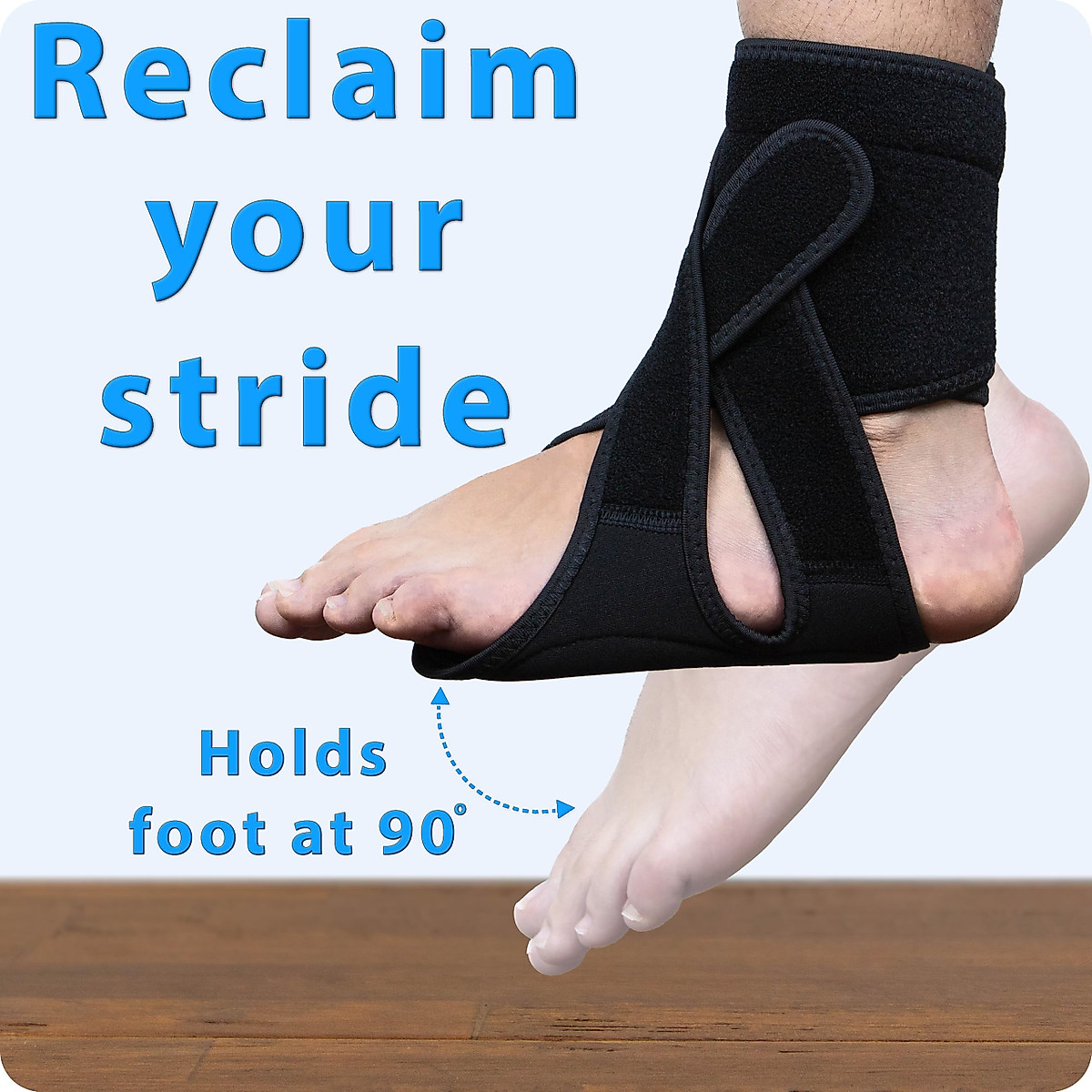 Omeer Left Foot AFO Foot Drop Brace For Walking With Shoes, Socks, Or Barefoot Provides Foot Drop Support For Men Or Women And Also Provides Plantar Fasciitis Relief