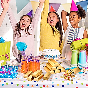 24 Pieces Gold Bars Fake Bar Gift Box Golden Party Favor Chocolate Gold Coins Foil Treasure Brick Paper Boxes for Christmas Party Casino Theme Decoration Candy Treats Toys, 5.5 x 3.2 Inches (24 Pcs)