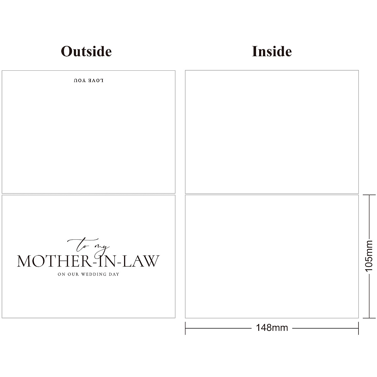 LADY&HOME To My Mother-in-law on My Wedding Day Card,Wedding Day Card to Mother-in-law of Bride or Groom,Thank Mother Wedding Day Card (A1:Mother-in-law)