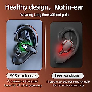 Bonibuds - Bonibuds Wireless Headphones Waterproof, Bone Conduction Earbuds, Wireless Ear Clip Bone Conduction Headphones for Running, Sports, Cycling, Driving (Black)