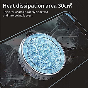 OCUhome Phone Cooler, Semi-Conductor Phone Radiator, X6 Cooling Fan Low Noise Strong Suction RGB Light Magnetic Semiconductor Phone Radiator for Gaming Phone Black