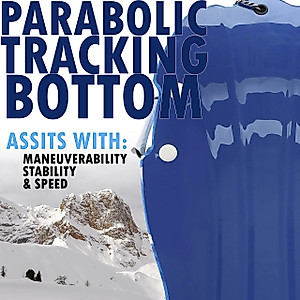 RYDR 46 Inch Molded Snow Sled (Royal Blue) - Two Riders Kids Winter Foam Sled Downhill Toboggan Sleds Plastic Sledding Board Xtreme Heavy Duty Racer Sleigh for Children, 45