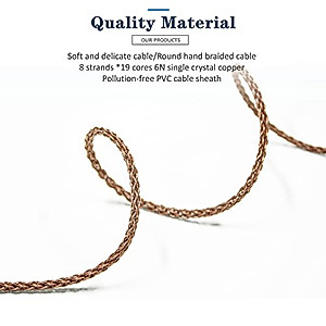 GUCraftsman 6N Single Crystal Copper Upgrade Cable 3.5mm/4.4mm/4Pin XLR Headphone Cable for HIFIMAN SUSVARA Ananda Arya SUNDARA Edition XS HE1000se HE5se HE6se (4.4mm Plug, Two 3.5mm)