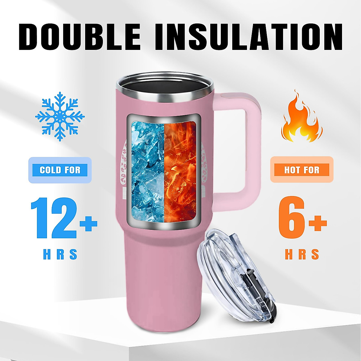 NIAXAUYT Gifts for Mom, Best Mom Ever Tumbler 40oz with Handle and Straw, Mama/Mom Gifts From Daughter Son, Mom Birthday Gifts, Mothers Day Presents Ideas, Christmas Gifts for Best Mom Ever Mug, Pink