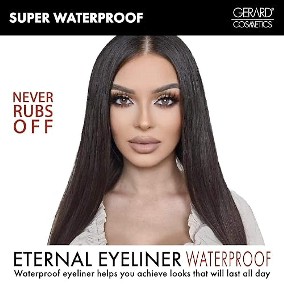 Gerard Cosmetics Eternal Eyeliner | Ultra Black Liquid Eyeliner w/Fine Precision Tip Applicator | Extended Long Wear | Cruelty Free | Waterproof Smudge Proof Eyeliner