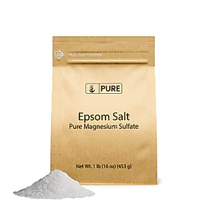 Pure Original Ingredients Epsom Salt (1 lb) Pure Magnesium Sulfate, Food Grade, Soaking Solution