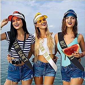 CoolerthingsDG, with 7 Pack Hen Party Sash - 1 White Bride to Be Sash, 6 Black Team Bride Tribe Hen Do Sash for Girls Hen Night Out Bridal Shower Wedding Bachelorette Party Accessories