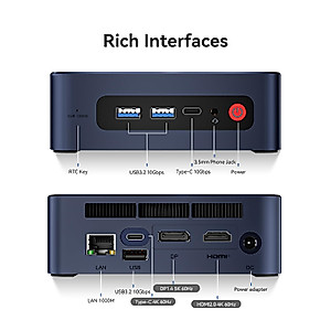 Beelink SEI10 Mini PC with Intel I5-1035G7 Turbo 3.7GHz 6M Cache 4C/8T 16GB DDR4 500GB SSD 4K Dual Display, WiFi 6, Bluetooth 5.2, Auto Power On, Wake On LAN