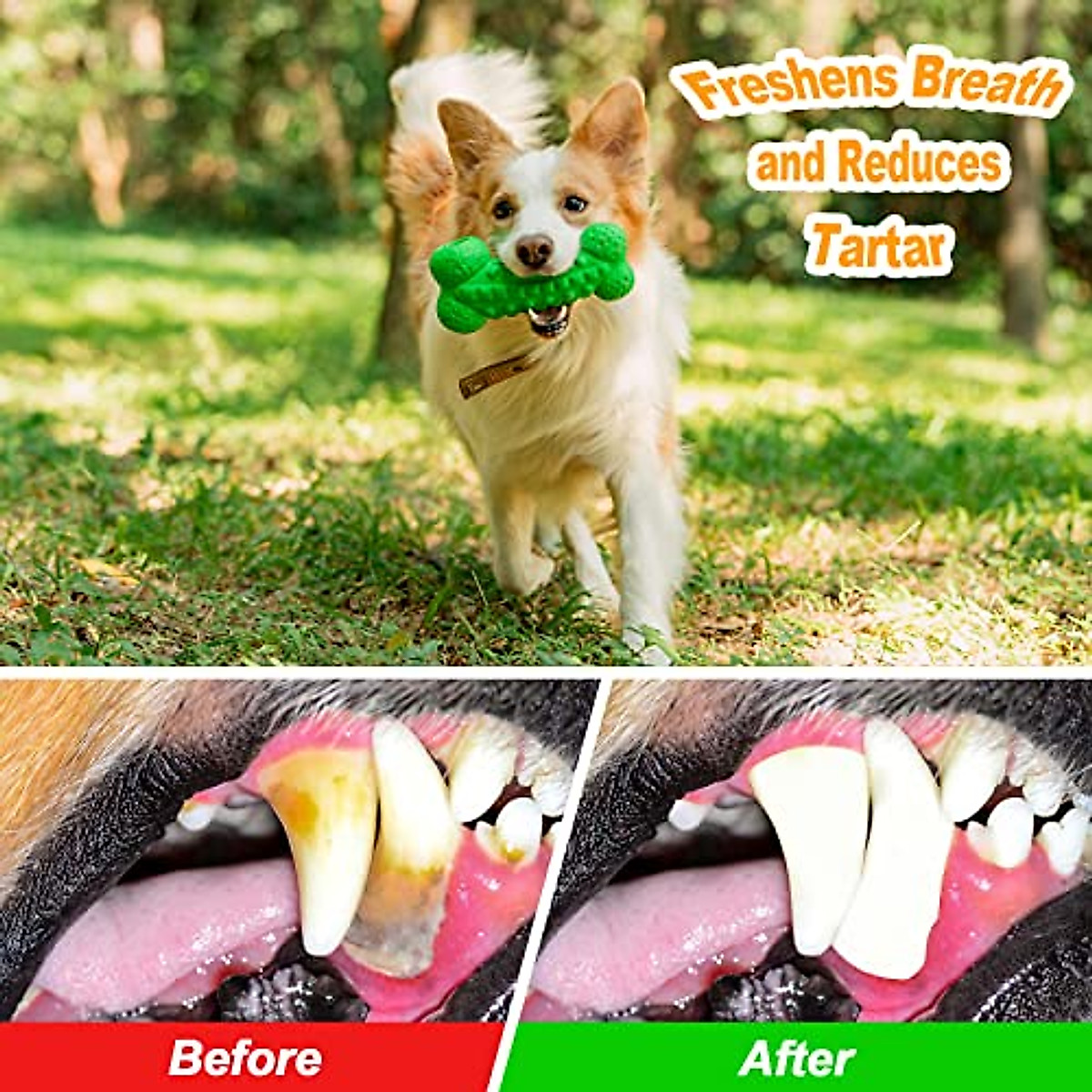 GNKIKO Dog Toys for Aggressive Chewers, Indestructible Dog Chew Toys for Large Medium Breed Dog, Interactive Dog Bone Toys, Durable Dog Chew Toys with Natural Rubber