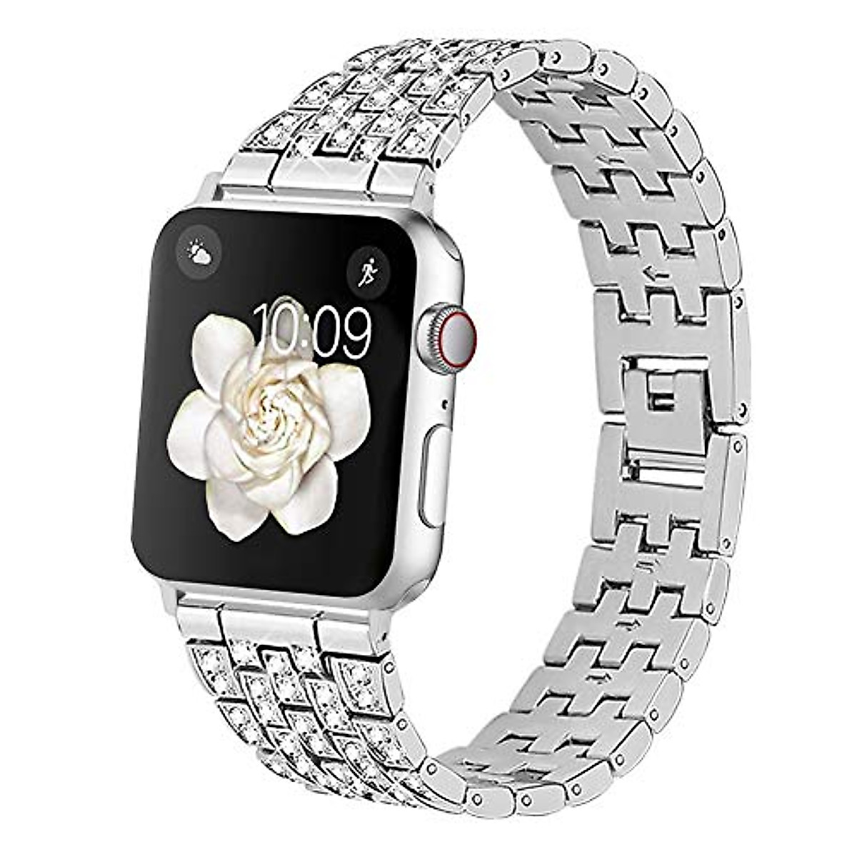 Dsytom Bing Band Compatible with Apple Watch Band 38mm 40mm 41mm,Jewelry Replacement Metal Wristband Strap for iWatch Band Series Ultra 2 9/8/7/6/5/4/3/2/1/SE Ultra(Silver)