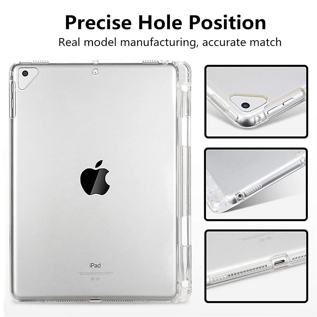 iCoverCase for iPad Air (3rd Gen) 10.5" / iPad Pro 10.5" Case with Pen Slot, Ultra-Thin Silicone Back Cover Plain Soft TPU Protector Shell for iPad Air 3 10.5" 2019/iPad Pro 10.5" 2017 (Clear)
