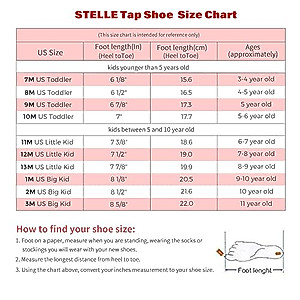 Stelle Tap Shoes for Girls Boys PU Leather Non-Slip Dance Shoes for Toddler/Little Kid/Big Kid (Black,11ML)