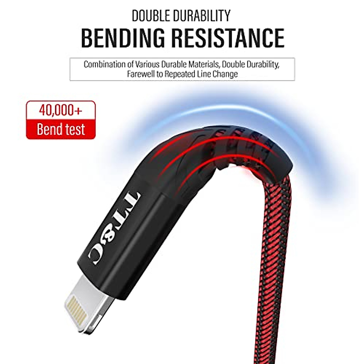 TT&C Short iPhone Cable 6 inch Charger Sync and Charging Data Cord for iPhone 14/14 Pro/ 14 Pro Max/ 13/13 Pro / 12/11/ Xs/Xs Max/Xr/X/ 8 Plus/iPad (Red)