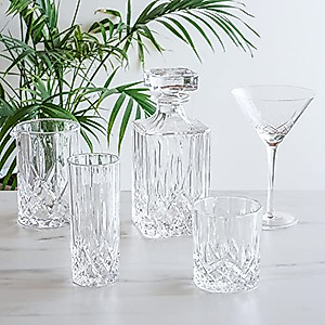 Viski Admiral Crystal Whiskey Tumbler Set of 2 - Premium Crystal Clear Liquor Drinking Glass, Classic Lowball Cocktail Glasses Gift Set, 9 Oz