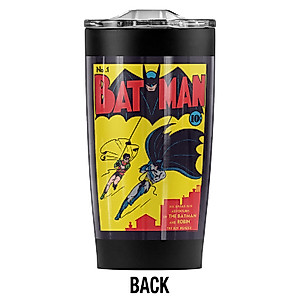Logovision Batman First Cover Stainless Steel Tumbler 20 oz Coffee Travel Mug/Cup, Vacuum Insulated & Double Wall with Leakproof Sliding Lid | Great for Hot Drinks and Cold Beverages