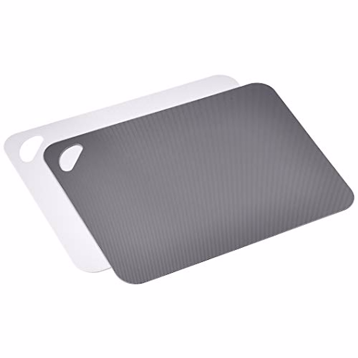 Lurch Germany Flexible Plastic Cutting Boards For Cooking | Flint Grey & White Thin Cutting Mat | Modern Dishwasher Safe And Bpa Free Cutting Board- Set Of 2