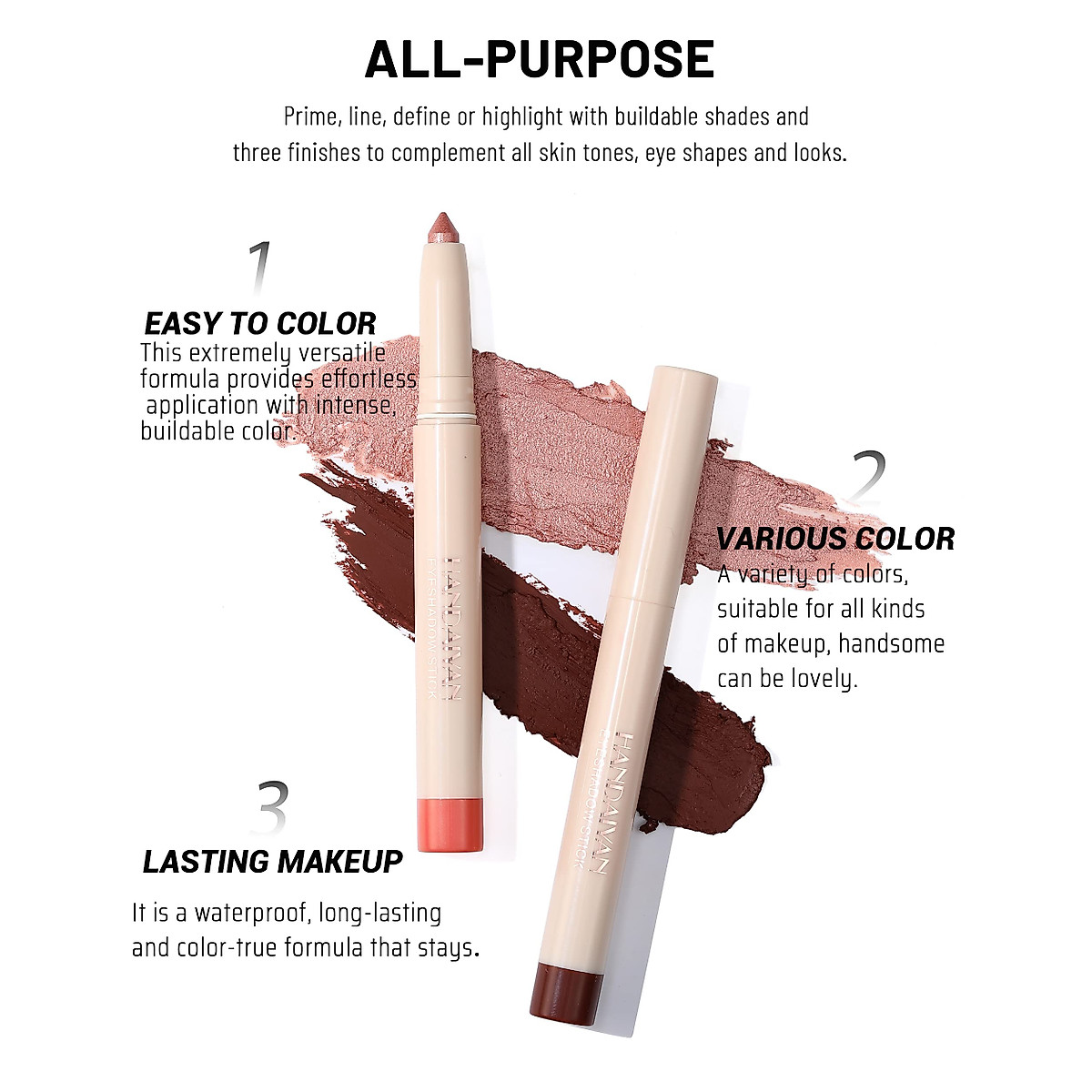 BestLand 12 Pcs Cream Eyeshadow Stick Set Matte Shimmer Rainbow Earth Colors Highly Pigmented Long Lasting Waterproof Eye Shadow stick Eye Liner Makeup with Pencil Sharpener (Set A)