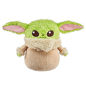 Star Wars Grogu Plush 12-Inch Toy Figure, Soft 'N Fuzzy Character Doll with Sounds, Press Hands to Activate