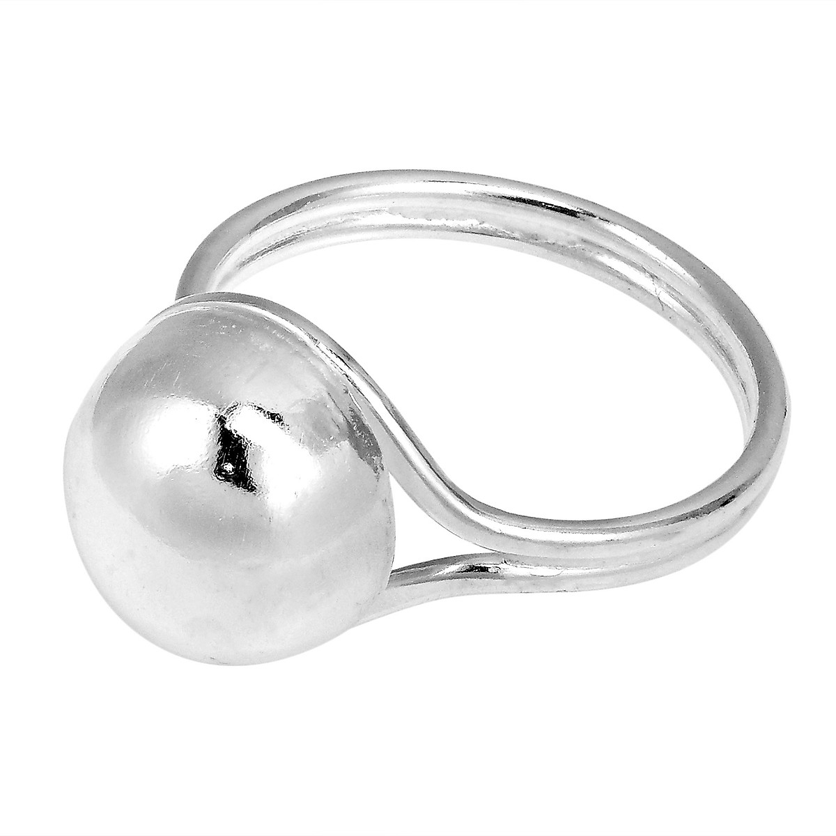 AeraVida Dainty Glamourous Dome Ball .925 Sterling Silver Ring | Statement Fashion, Promise Ring, Couple Unisex Ring | All Day Acessories | Size 9