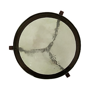 Kate and Laurel Aguilar Modern Drink Table, 9 x 9 x 23, Sage Green Glass and Bronze, Unique Round Glass Mini Table for Use as Bathroom Accent Table or Pedestal Martini Table