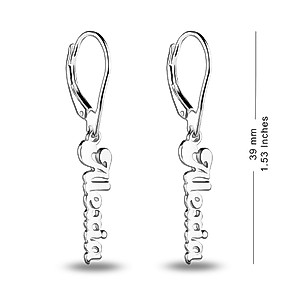 LeCalla Personalized Customized Name Lever-Back Earrings for Women Teen