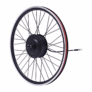 24" E-Bike Conversion Kit 36V 500W E-Bike Rear Wheel Motor Kit w/Display & Pedal Sensor, Brushless Gear Motor, 5 Speed Controls