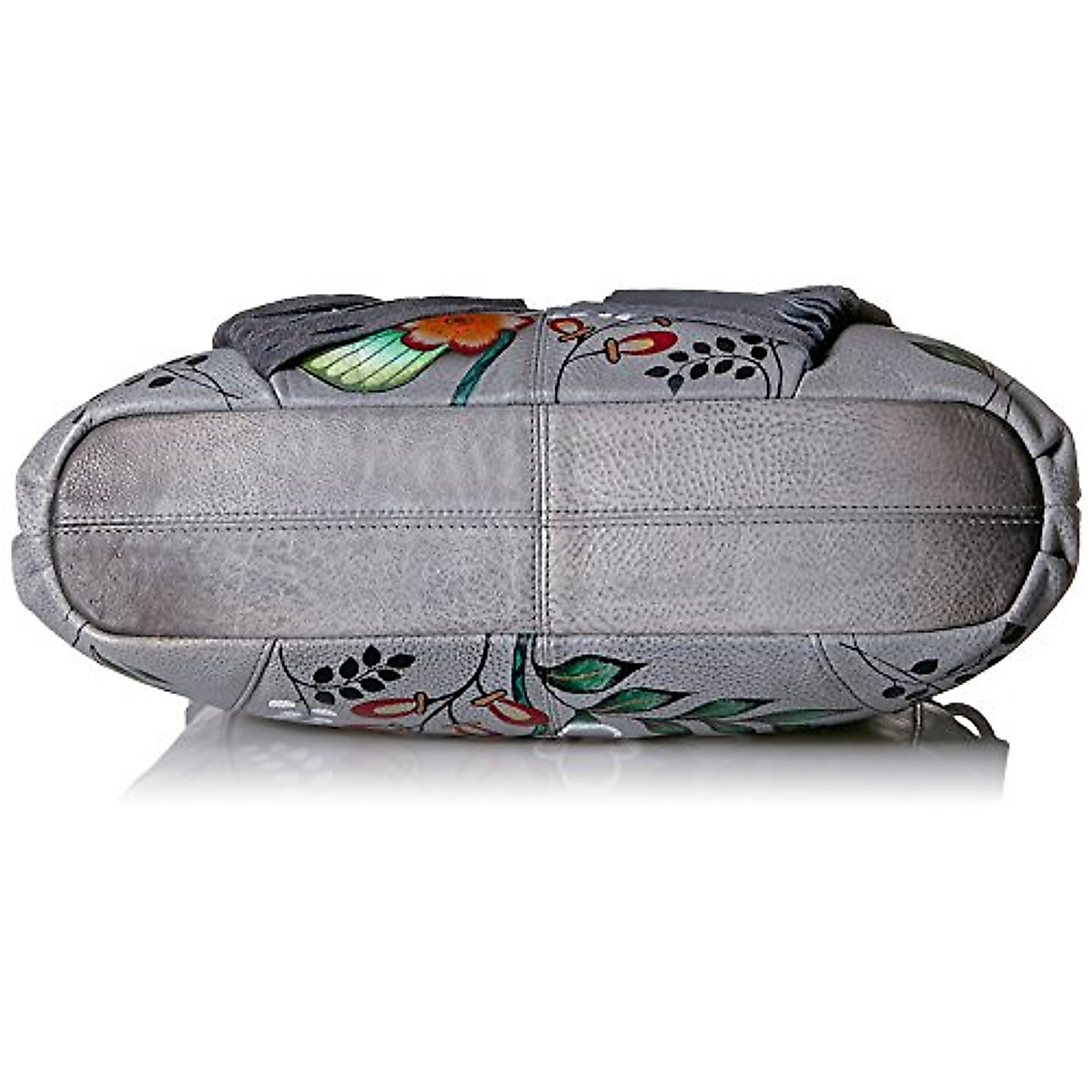 Anna by Anuschka Women's Genuine Leather Medium Fringed Hobo Shoulder bag | Hand Painted Original Artwork | Garden of Eden