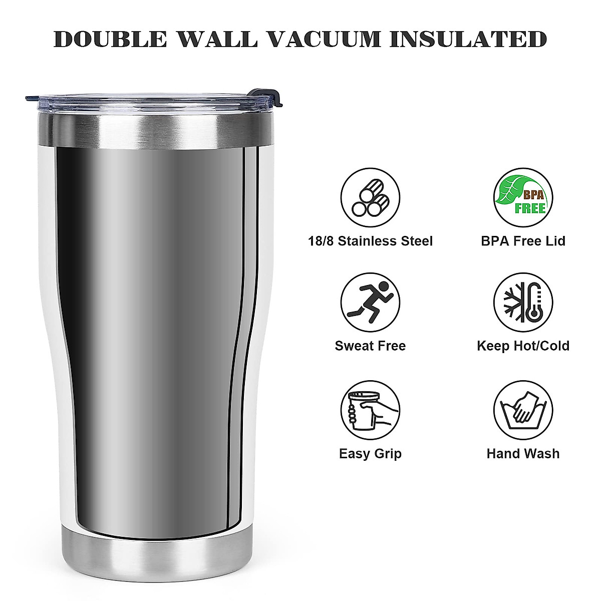 MEZMUT 20oz Coffee Tumbler with Lid and Straw Double Wall Vacuum Insulated Cup Stainless Steel Travel Mugs Insulated for Hot and Cold Leakproof Powder Coated Tumbler for Indoor and Outdoor