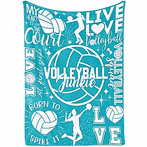 InnoBeta Volleyball Gifts for Teen Girls & Team, Volleyball Throw Blanket - 50 x 65 inches (Teal)
