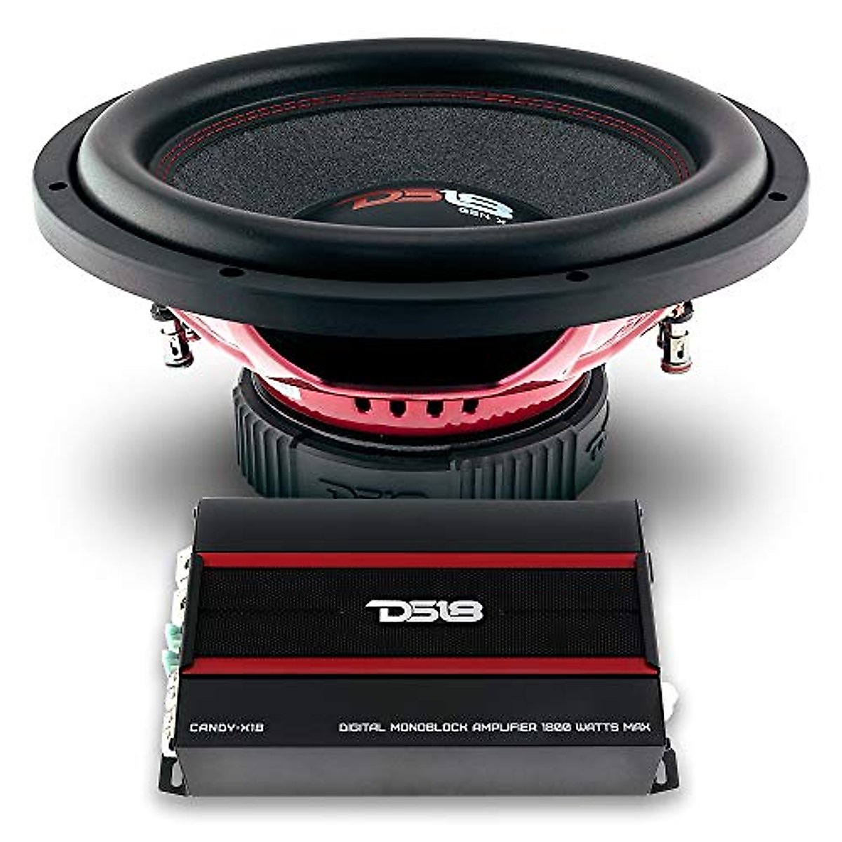 DS18 12" Subwoofer Combo Package with GEN-X124D Subwoofer and CANDY-X1B Monoblock Amplifier