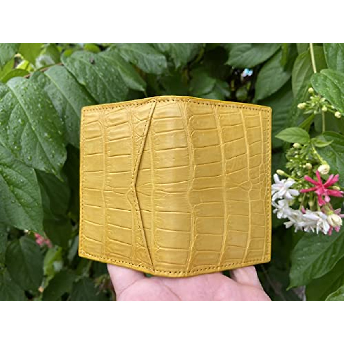 Double side Yellow Crocodile Alligator leather skin Credit Cardholder, leather credit cardcase, leather creditcard cover