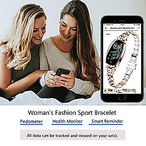 Pard Delicate Women Smart Watch, Heart Rate Blood Pressure Fitness Tracker for Ladies, Gold