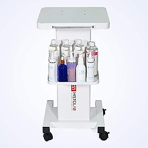 Medical Cart Household Utility Carts, Lab Cart Mobile Trolley Serving Equipment Steel Beauty Salon Cart with Handle, White Small Bubbles Spa Insturment Trolley with Storage, Universal Brake Wheel, 50K
