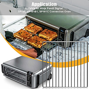 Air Fryer Rack for Ninja Foodi 10 in 1 SP101 Digital Air Fryer Countertop Oven, 13.4''*13.4'' Stainless Steel Air Fryer Accessories Roasting Steamer Grill Racks Baking Tray，Dishwasher safe