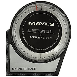 Mayes 10156 Large Level and Angle Finder with Magnetic Base, Magnetic Base Angle Finder, Level With Angle Finder, Magnetic Degree Finder
