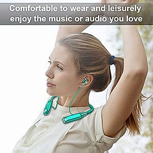 EEAABBR Wireless Neckband Headphones with TF Card Slot 100 Hours Playtime Bluetooth Neckband Earbuds Built-in Noise Cancelling Mic IPX5 Waterproof Two Ways in-Ear Earphones for Sports,Cycling,E-Books