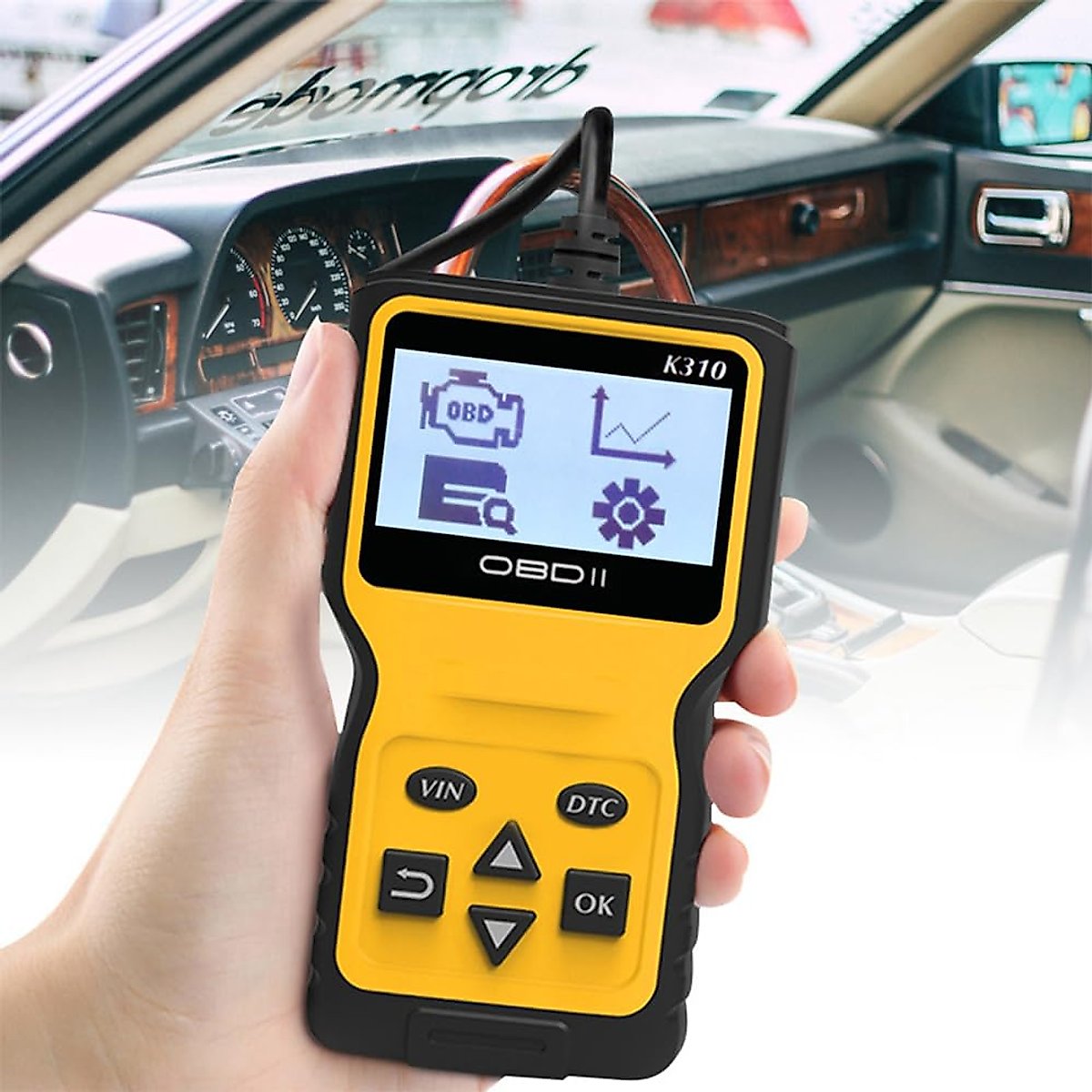 Car Code Reader - Check Engine Code Reader Car Diagnostic Tool with Reset - Quickly Clear Fault Codes - Professional Scanner for Car,Compatible with All OBD II Protocol Cars to Present