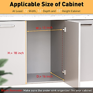 G-TING Under Sink Organizer 2 Tier, L Shaped Sliding Cabinet Basket Organizer, Slide Out Under Cabinet Storage, Multi-Purpose Pull Out Cabinet Organizer for Bathroom, Kitchen, Black